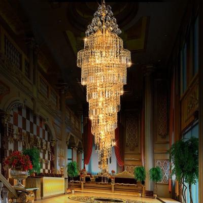 China Hanging Modern Luxury Pendant Lighting Gold Metal And Crystal Chandelier for sale