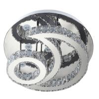 China Luxury Stainless Steel LED Ceiling Light Modern Clear Crystal Round Ceiling Light for sale