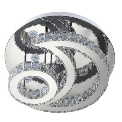 China Luxury Stainless Steel LED Ceiling Light Modern Clear Crystal Round Ceiling Light for sale