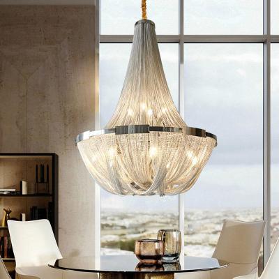 China Large Luxury Modern Metal Tassel Chandelier For Wedding Decor for sale