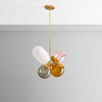 China Color 4 Heads Blown Glass Balloon Chandelier Living Room Lights Chandelier for sale