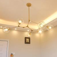 China G9 Nordic Modern Glod Minimalist Blown Glass Chandelier For Living Room for sale