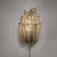 China E14 Silver Gold Deco Modern Pendant Light Aluminum Chain Tassel Chandelier for sale