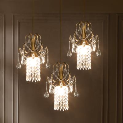 China Customized Copper Crystal Pendant Light For Apartment Interior for sale