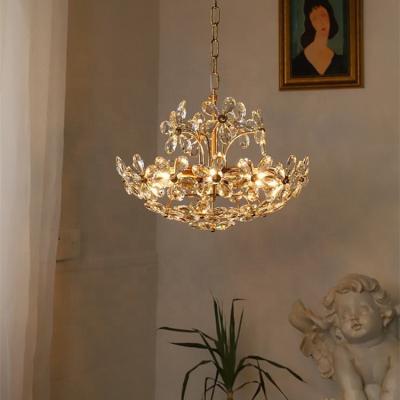 China Led Iron Crystal Pendant Light E14 Light Source D450 X H500 for sale