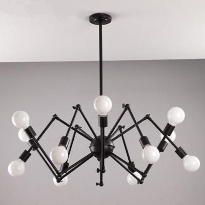 China Rustic Wrought Iron Led Ceiling Chandeliers Loft Industrial Spider Pendant Light for sale