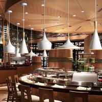 China Restaurant Modern Pendant Light Metal Wood Creative Decorative Chandelier for sale