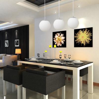 China Decoration Kitchen Islands Round Hanging Light White Glass Globe Pendant Lamp for sale