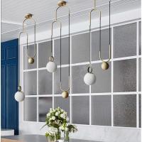 China D15cm X H110 White / Gold Pendant Lamp Copper Glass Home Decoration Lights for sale