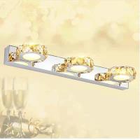 China Clear Bathroom Stainless Steel Led Crystal Mirror Lamp 46 X 5cm for sale