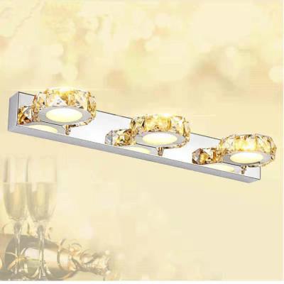 China Clear Bathroom Stainless Steel Led Crystal Mirror Lamp 46 X 5cm for sale