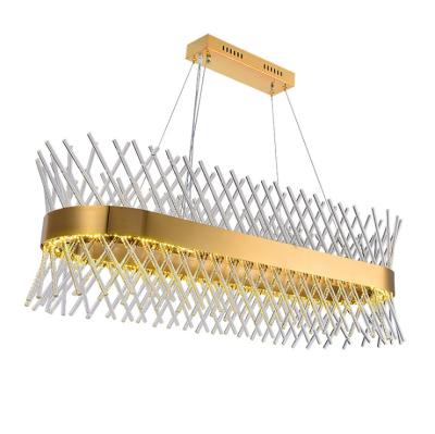 China Oval Modern Led Glass Pendant Light Wedding Decoration Chandelier for sale
