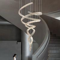 China Villa Staircase Luxury Gold Crystal Chandelier For Wedding Decor for sale