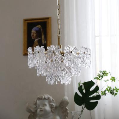 China 30 X 24cm Iron Glass Led Crystal Chandelier For Wedding for sale