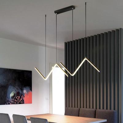 China L90 X H120cm Modern Hanging Linear Pendant Light For Dining Room Restaurant for sale