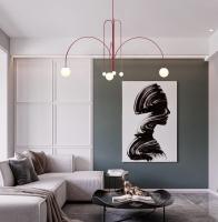 China 1m X H850mm / 1.3m X H850mm Modern Line Pendant Lamp G9 LED Glass Simple Lighting for sale
