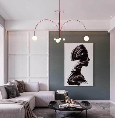 China 1m X H850mm / 1.3m X H850mm Modern Line Pendant Lamp G9 LED Glass Simple Lighting for sale
