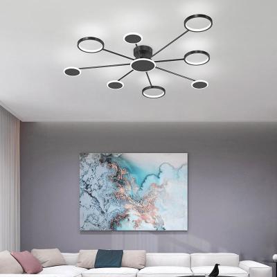 China 3 / 5 / 6 / 7 Heads Indoor LED Pendant Light Creative Round Acrylic Ceiling Lamps for sale