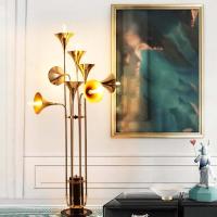 China Retro Gold Floor Lamp Instrument Living Room Horn Shape Led Lamps for sale