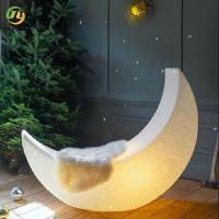 China Moon Floor Lamp Lounge Chair Luminous Lamp For Bedroom Living Room for sale