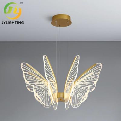 China D680*H1200mm Modern Art Transparent Butterfly Chandelier For Bedroom Living Room for sale