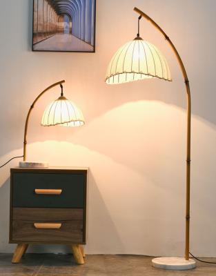 China Retro Chinese bamboo floor lamp for homestayliving room sofa study bedside lamp for sale