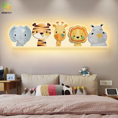 China Cartoon figure decoration mural lamp painting for children's room bedside bedroom for sale