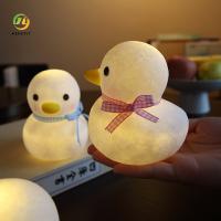 China Vinyl Cartoon Decorative Bedside Table Lamp Creative Cute Duck Nightlight for sale