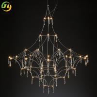 China Italian Simple Art Chandelier Firefly Star Light Winery Villa Living Room Crystal Light for sale