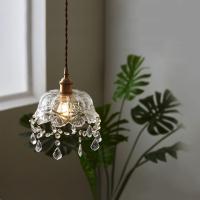 China Retro Glass Pendant Light Simple Modern Bedside Restaurant Balcony Hallway Light for sale