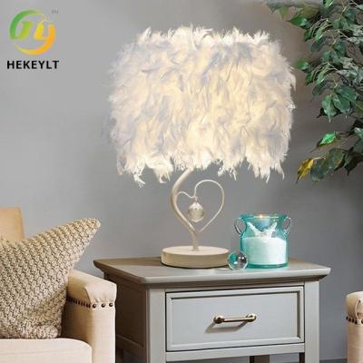 China Multi Coloured Remote Control Feather Lamp Wedding Bedroom Bedside Romantic Nightlight for sale
