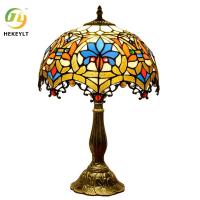 China D30CM Stained Glass Lamp Living Room Bedroom Hotel Decoration Bedside Art Lamp for sale