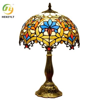China D30CM Stained Glass Lamp Living Room Bedroom Hotel Decoration Bedside Art Lamp for sale