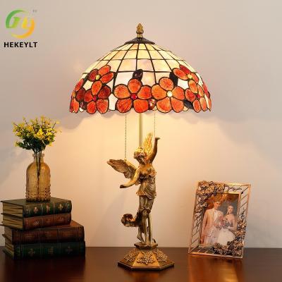 China Pure Copper Shell Lamp Art Retro Garden Bedroom Living Room Decorative Table Light for sale