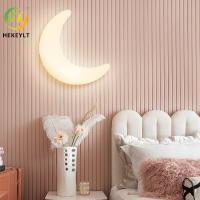 China Minimalist Moon Wall Lamp Children'S Room Background Bedroom Bedside Study Lamp for sale