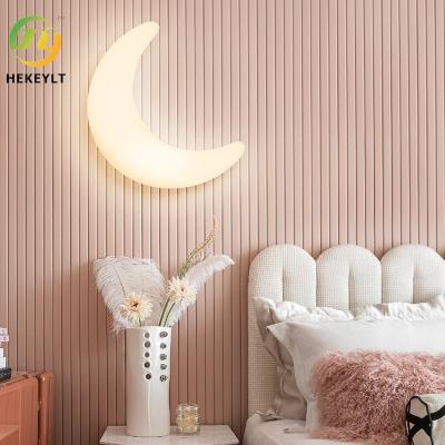 China Minimalist Moon Wall Lamp Children'S Room Background Bedroom Bedside Study Lamp for sale
