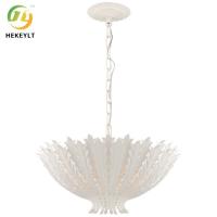 China Nordic Simple Copper Round Flower Chandelier Living Room Bedroom Study Dining Room for sale