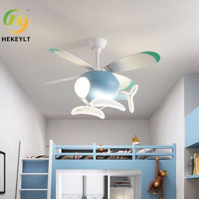 China Cartoon Creative Boy Girl Airplane Eye Protection Children'S Fan Light Children'S Bedroom Ceiling Light for sale