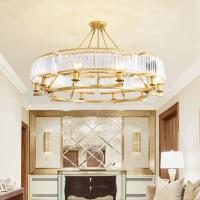 China Modern American LED Crystal Chandelier Simple Atmosphere  Luxury Hanging Dual-Purpose Hall Light for sale