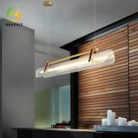 China Modern Simple Dining Room Chandelier Minimalist Art Exhibition Hall Bar Counter Long Strip Lamp for sale