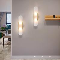 China Post Modern Marble Wall Lamp Living Room TV Background Wall Creative Light Luxury Staircase Porch Lamp for sale