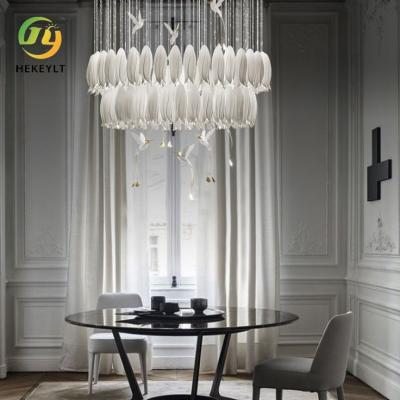 China Luxury Ceramic Tulip Bird Chandelier Staircase Villa Duplex Living Room Dining Room Light for sale