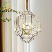 China All Copper Simple Glass Entry Pendant Light New Chinese Creative For Staircase Corridor Restaurant Villa for sale