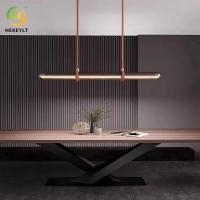 China Luxury Living Room Strip Lamp Modern Minimalist Art Hotel Bar Belt Glass Chandelier for sale