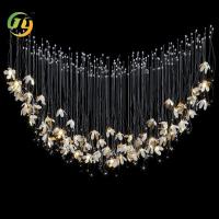 China Modern Custom Flower LED Chandelier Light Decorative Wedding Villa Stair Project for sale