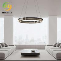 China Minimalist Living Room Round Chandelier Modern Creative Styles Glass LED Pendant Light for sale