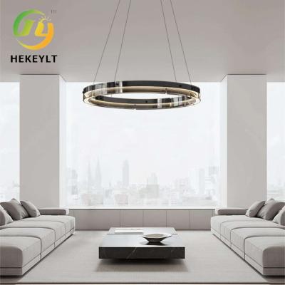 China Minimalist Living Room Round Chandelier Modern Creative Styles Glass LED Pendant Light for sale