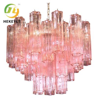 China 4 Levels Vintage Chandelier Glass And Nickel Plated Metal Structure for sale