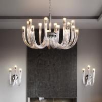China Post Modern Light Luxury Flower Glass LED Pendant Light Living Room Dining Room Bedroom Chandelier for sale