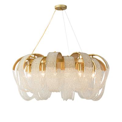 China Commercial Office LED Tassels Dining Room Pendant Chandeliers Nordic Modern Aluminum Decoration for sale